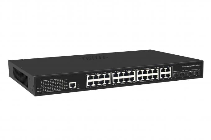 24 Port PoE Switch Gigabit Based L2 L3 Smart Managed 300W Budget With ...